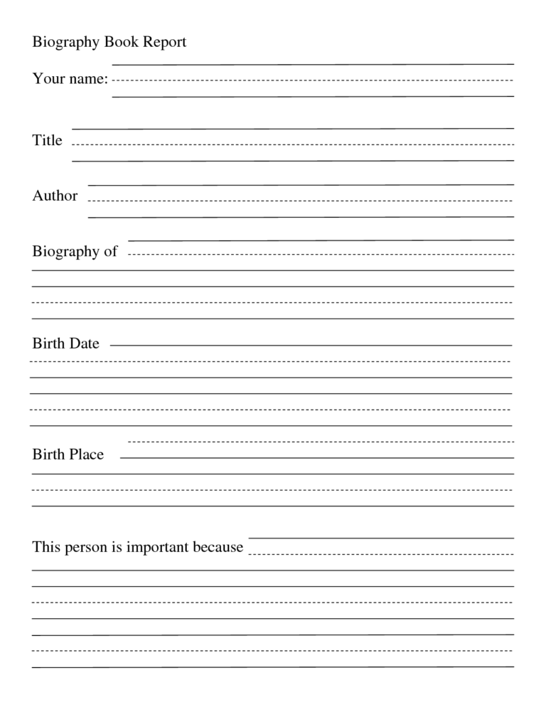 004 Biography Book Report Template Formidable Ideas Examples with High ...