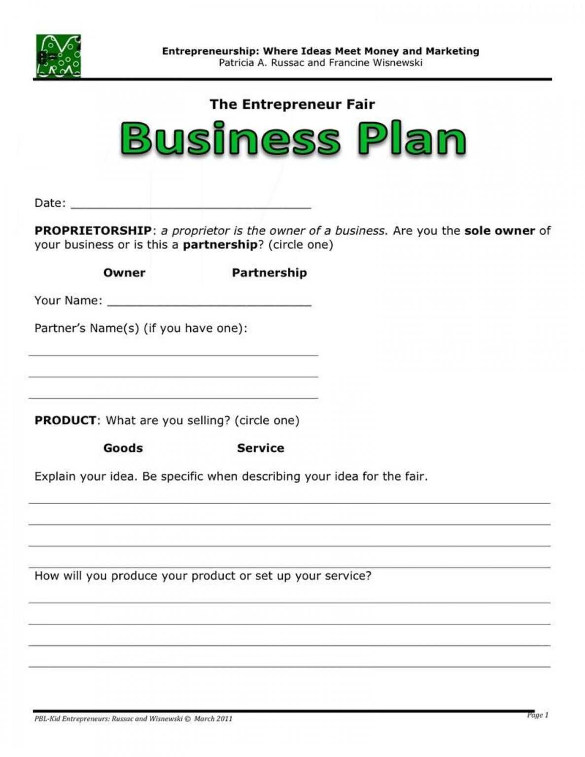 006 20Business Plans Plan20Ine Sample Pdf Template Examples with ...