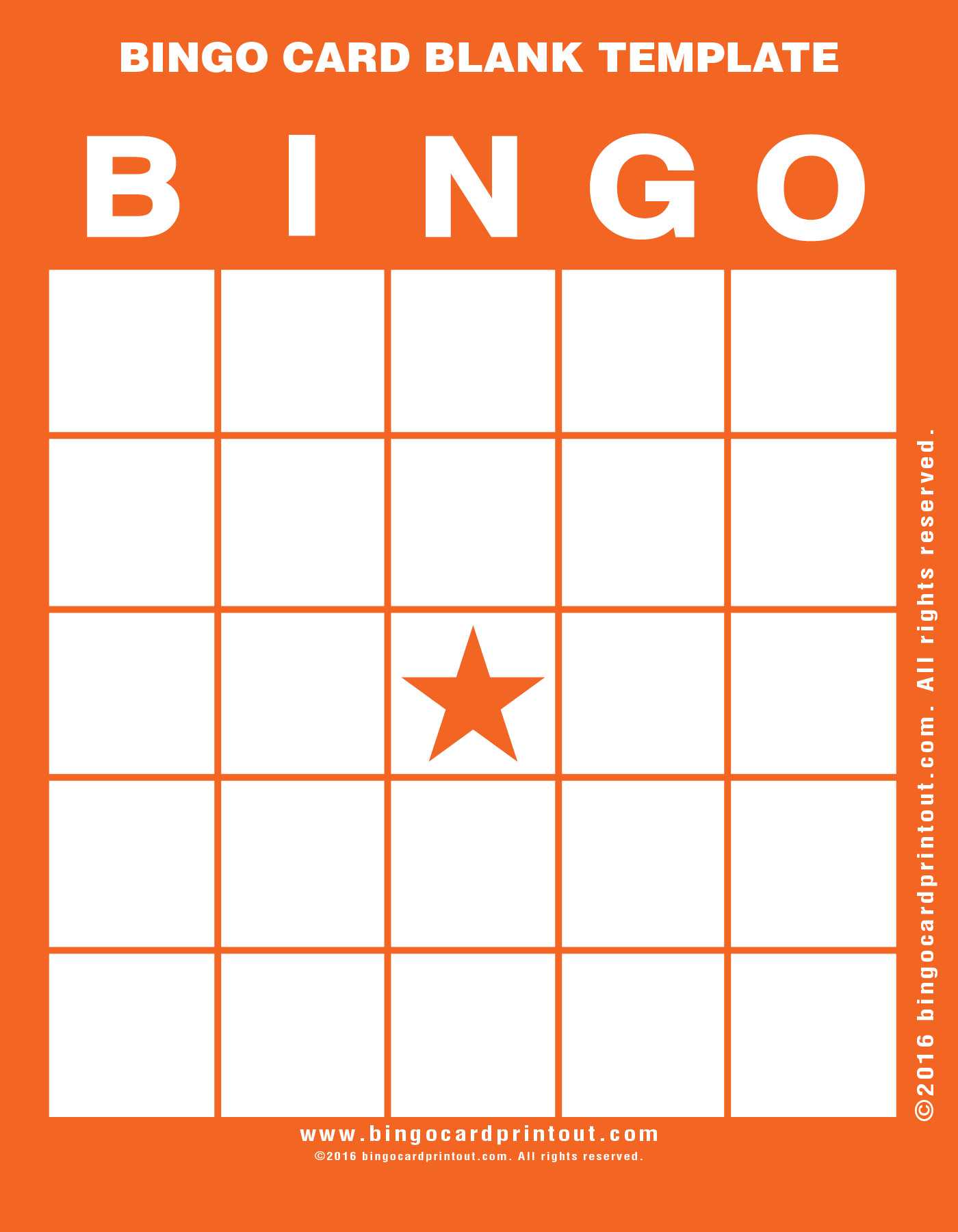 Blank Bingo Card Template Microsoft Word