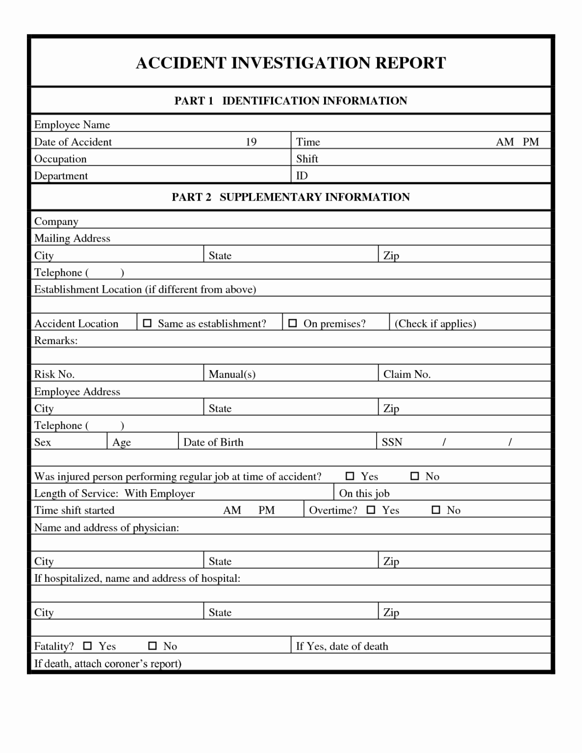 010 Template Ideas Hospital Incident Report Form Word inside Health And ...