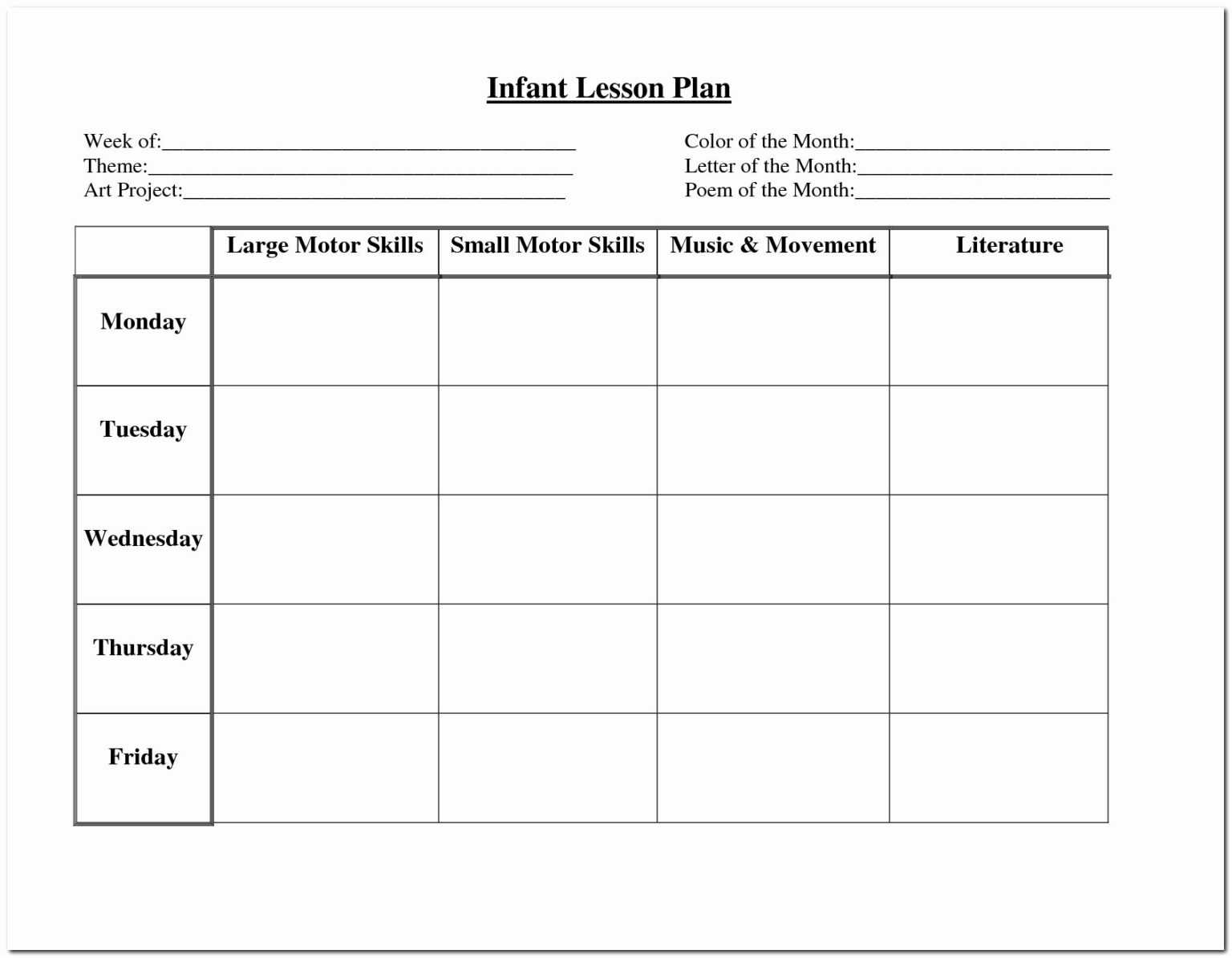 017 Preschool Daily Report Template Free Printable Lesson with regard ...