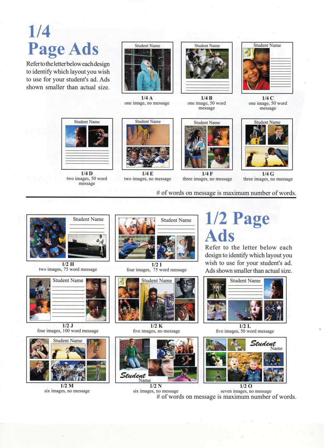 020 Yearbook Quarter Half Page Pda Layout Templates Template Throughout ...