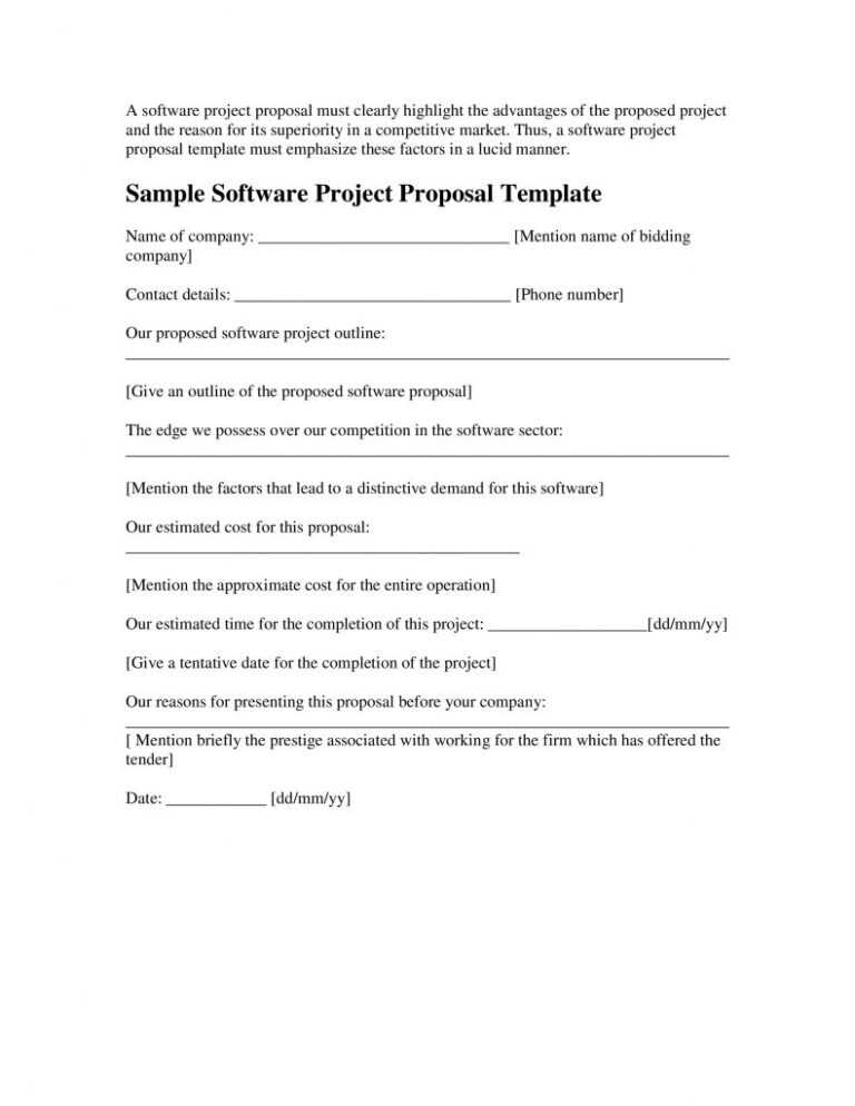 026 Sample Software Project Proposal Template Word Ideas with Software ...