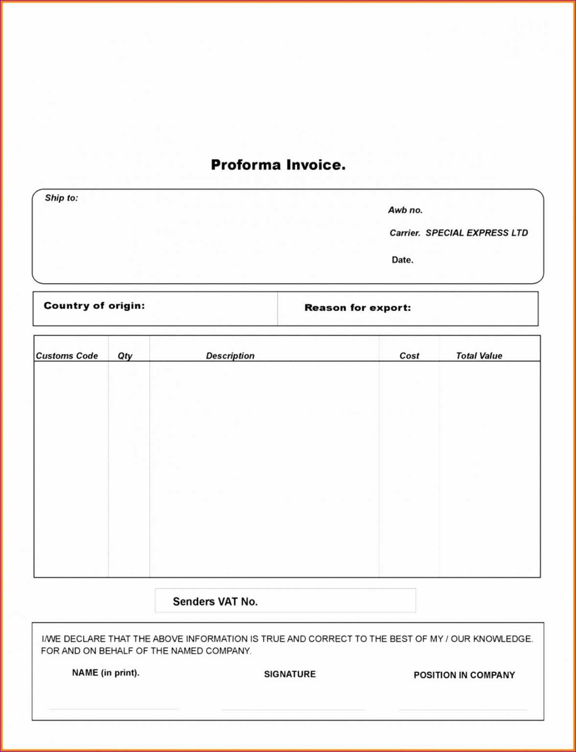 028 Proforma Invoice Template Pdf Free Download Ideas Simple inside ...