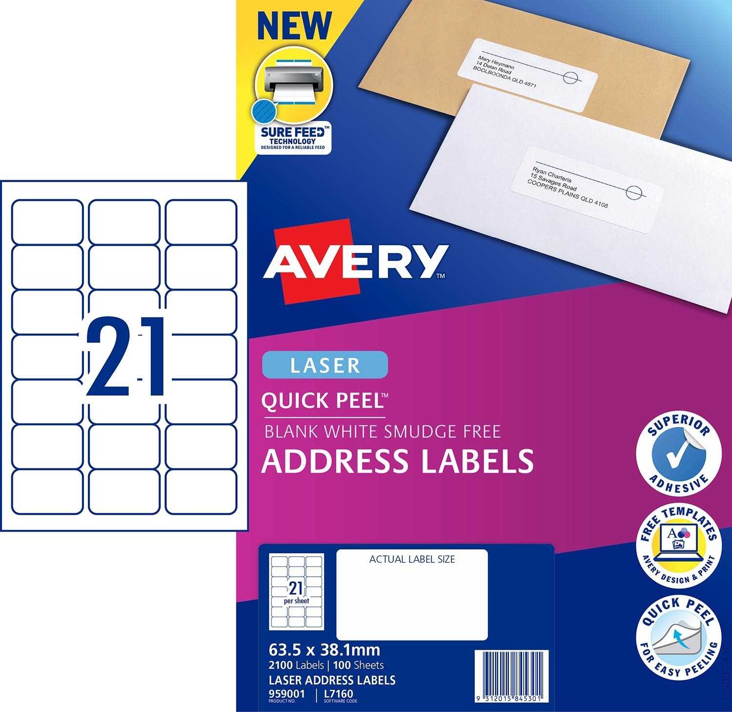 Word Label Template 21 Per Sheet