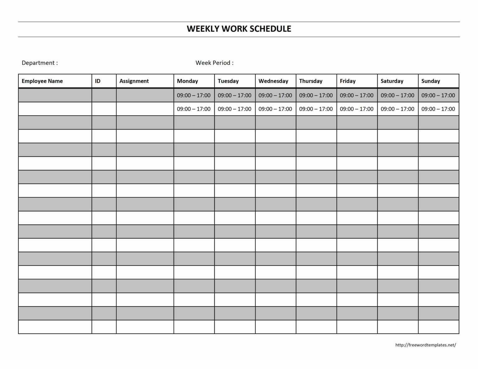 18 Blank Weekly Employee Schedule Template Images – Blank with regard ...