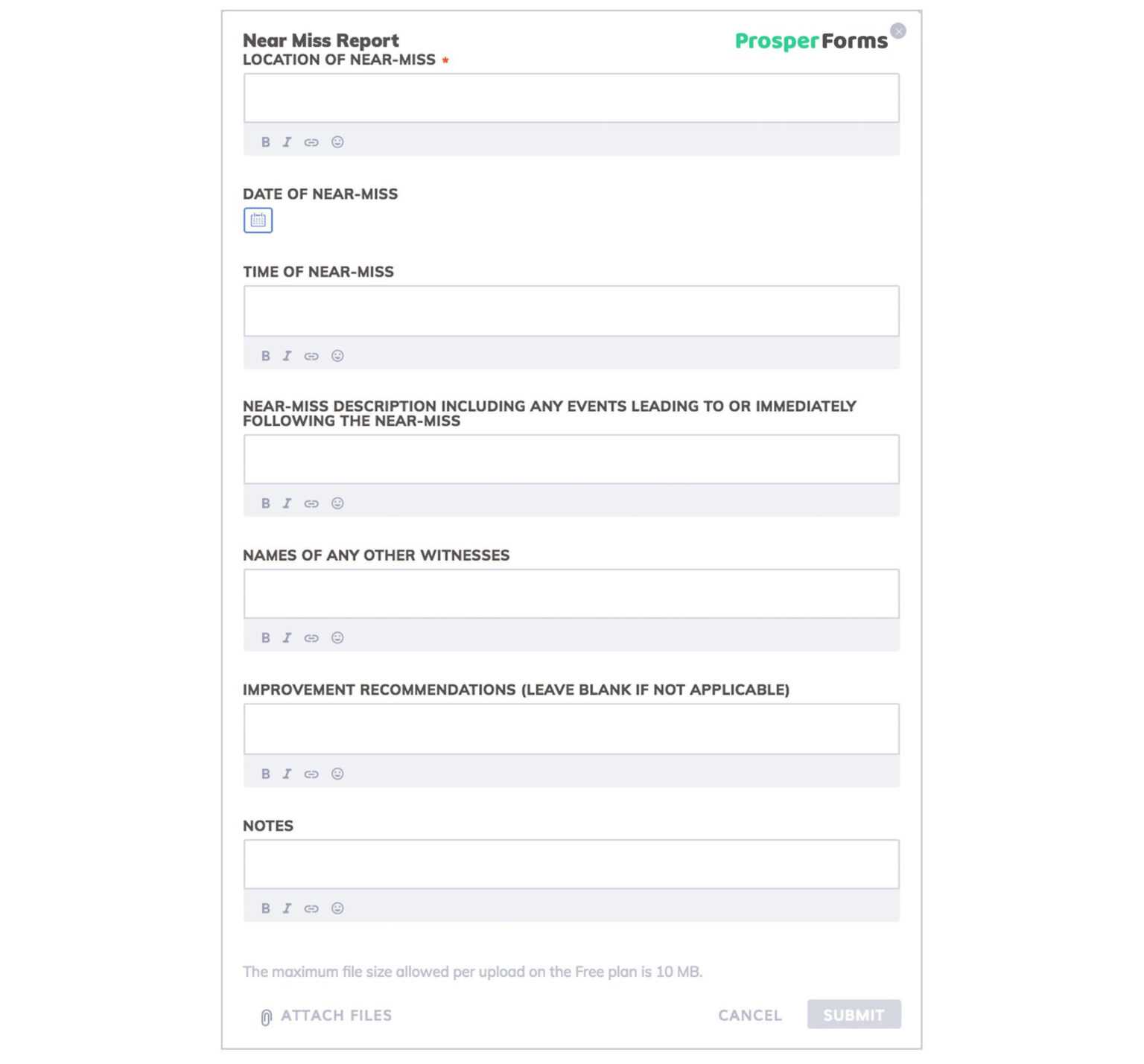 2 Key Elements Of A Near Miss Report [Free Form Templates] regarding ...