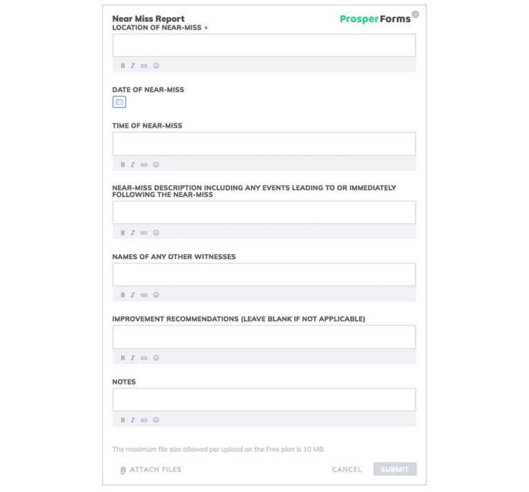 2 Key Elements Of A Near Miss Report [Free Form Templates] regarding ...