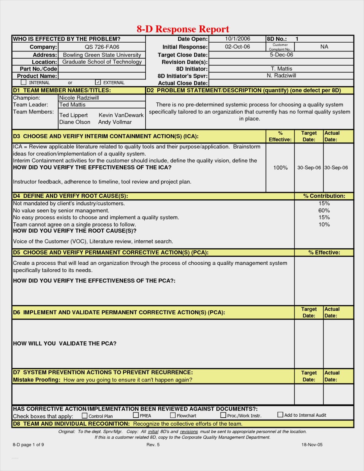 Download 8d Problem Solving Template 119353 8d Format Excel Png Image
