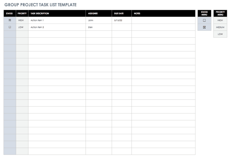 30+ Free Task And Checklist Templates | Smartsheet for Daily Task List ...