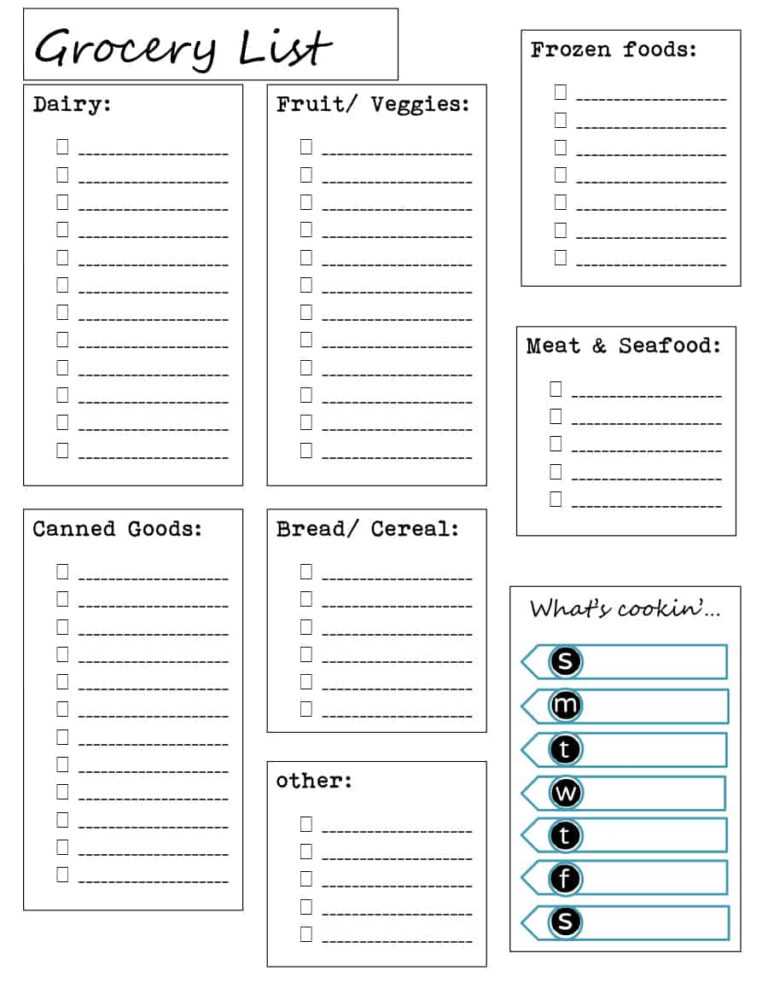 40+ Printable Grocery List Templates (Shopping List) ᐅ for Blank ...