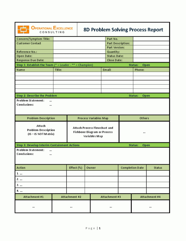 8D Report Format Template – Business.fromgrandma.best