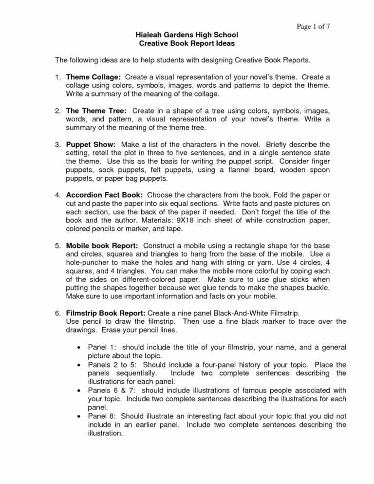 Book Report Example College Best Photos Of Format Printable throughout ...