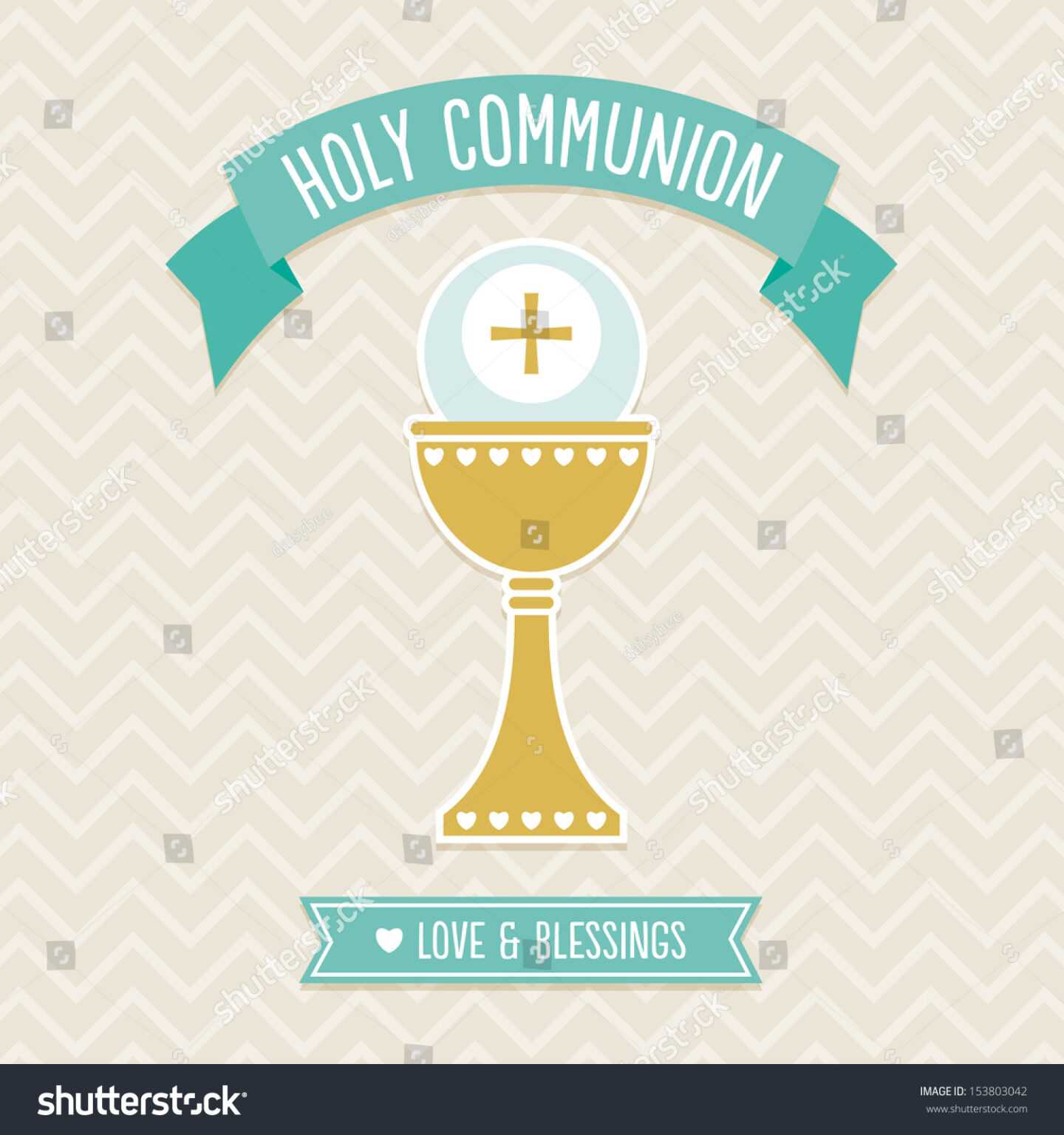 First Holy Communion Card Template Cream Stock Illustration for First ...
