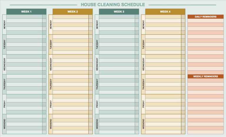 Free Daily Schedule Templates For Excel – Smartsheet regarding Cleaning ...