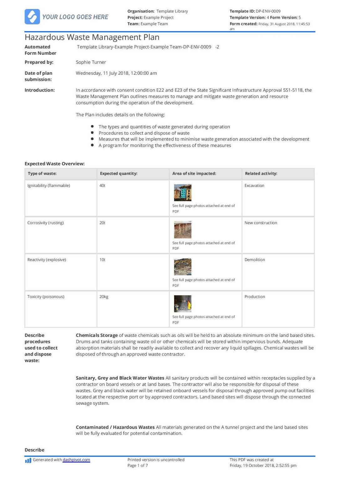 Free Waste Management Plan For Construction Site (Customisable ...