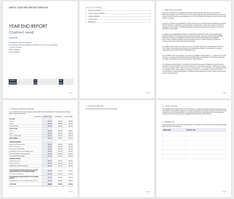 Free Year End Report Templates | Smartsheet for Month End Report ...
