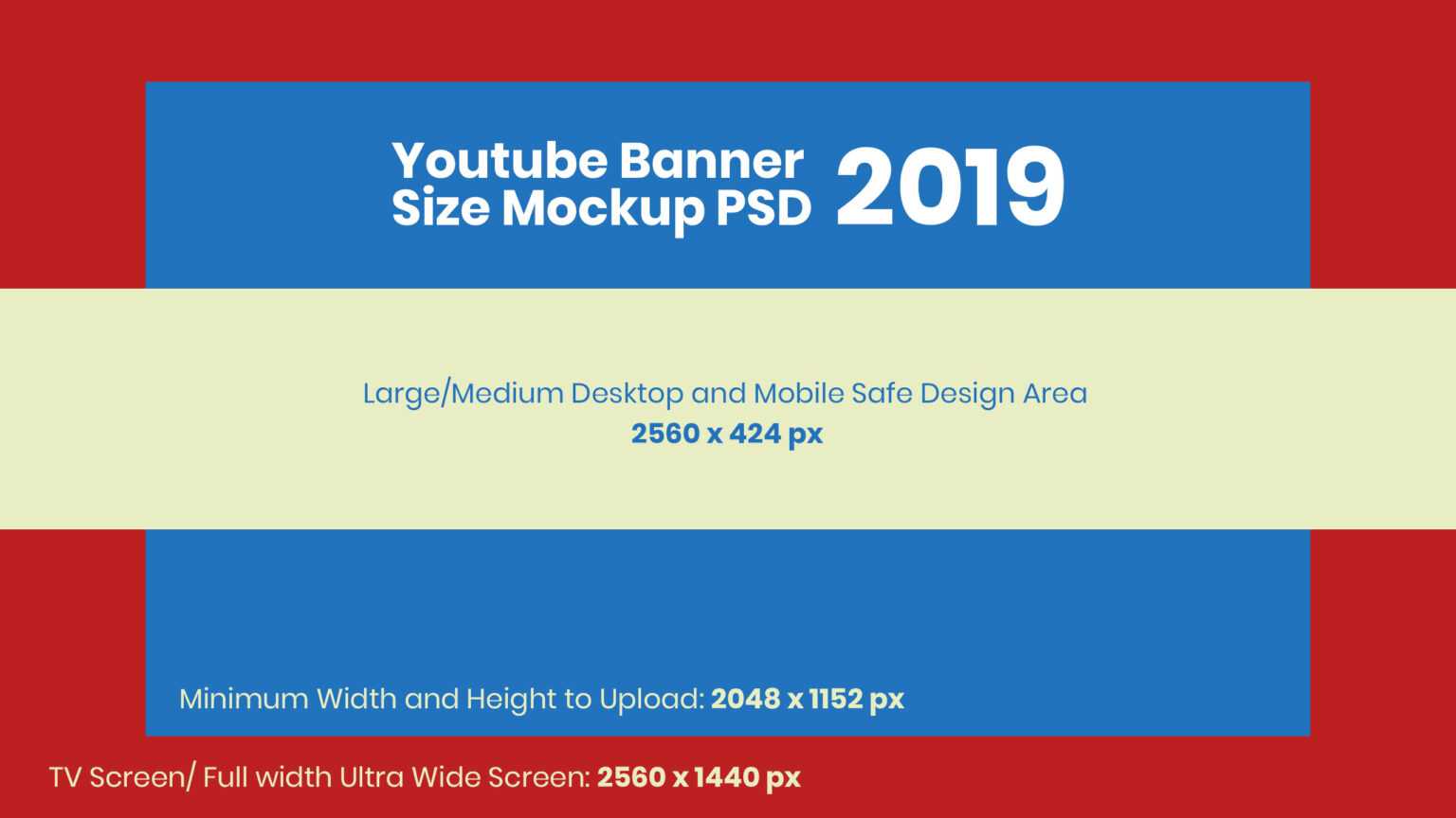 Free Youtube Banner Size Mockup 2019 & Design Template Psd within ...