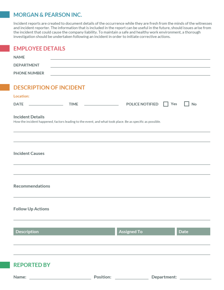 How To Write An Effective Incident Report [Examples + with Health And ...