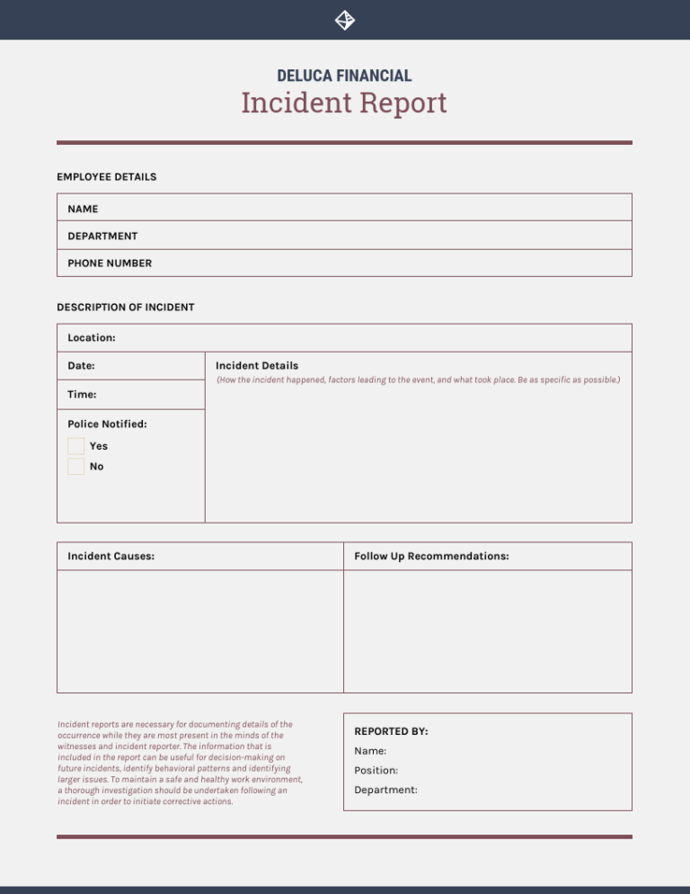 How To Write An Effective Incident Report [Examples + within Incident ...