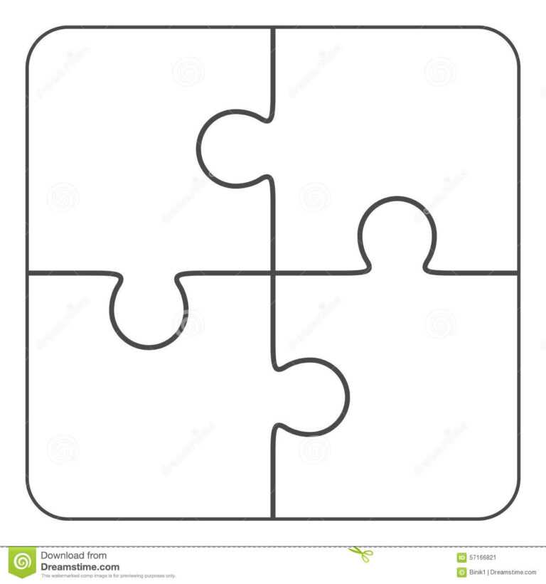 Jigsaw Puzzle Blank 2X2, Four Pieces Stock Illustration inside Blank ...