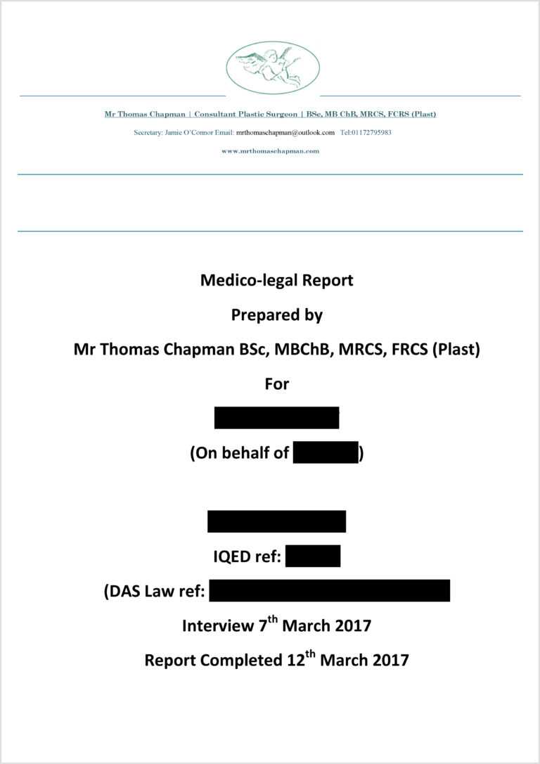 Medicolegal Reporting – Mr Thomas Chapman intended for Expert Witness ...