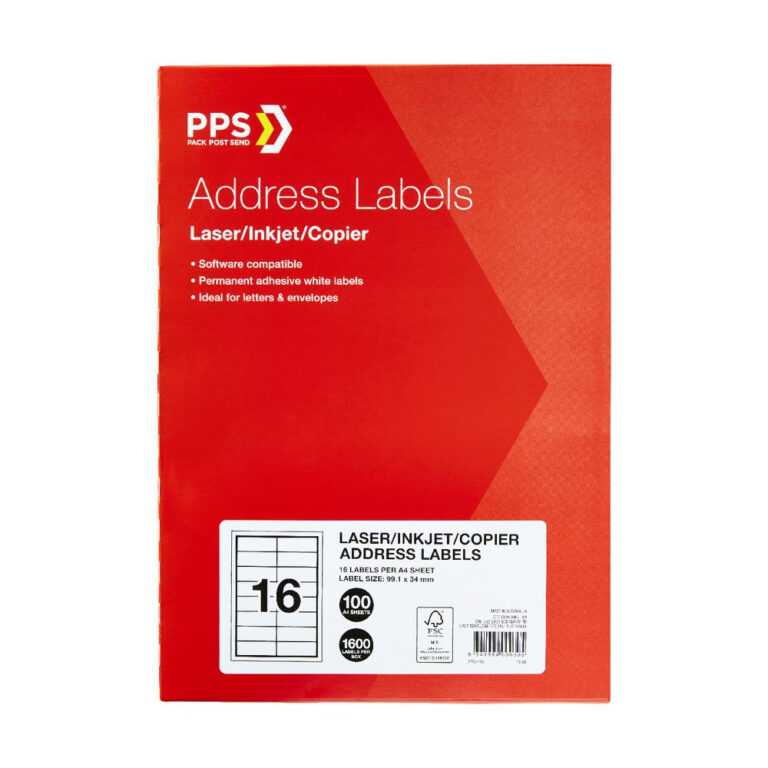 Kl16V 34 X 99 R67 for Word Label Template 16 Per Sheet A4 – Business ...