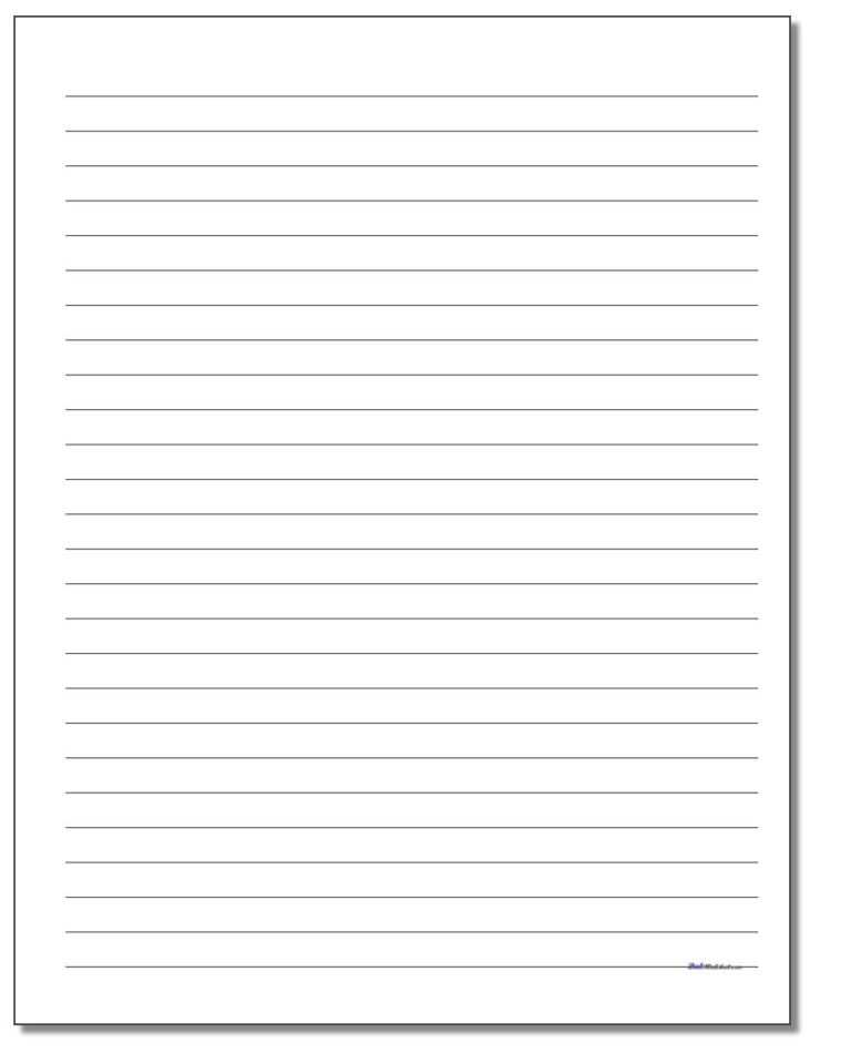 Printable Lined Paper intended for Notebook Paper Template For Word ...