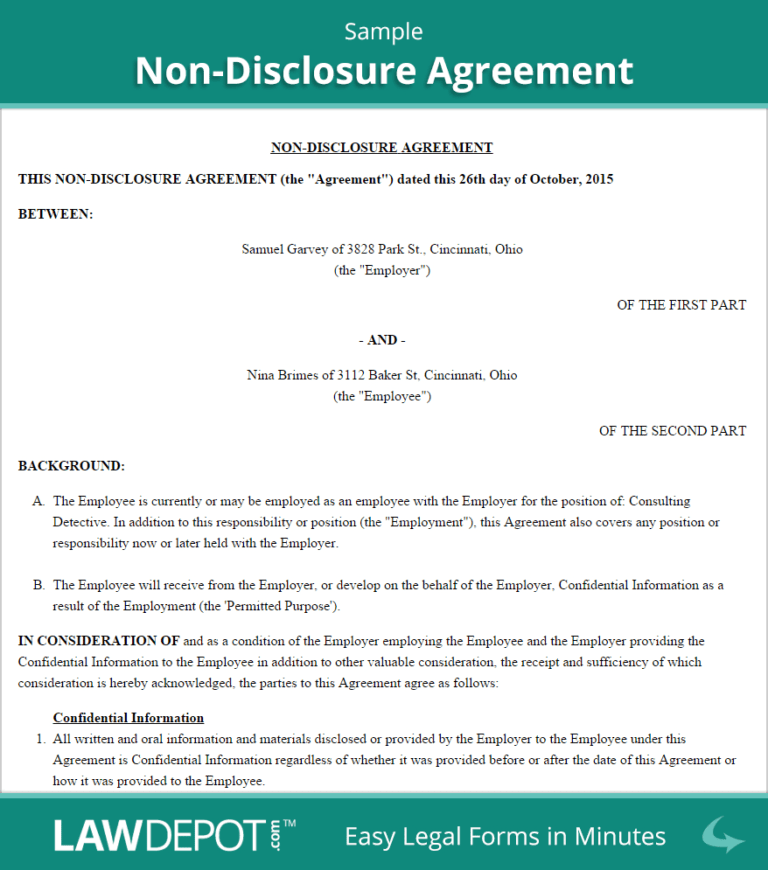 Sample-Non-Disclosure-Agreement–Nda Template-Pdf-Doc-Msword in Nda ...