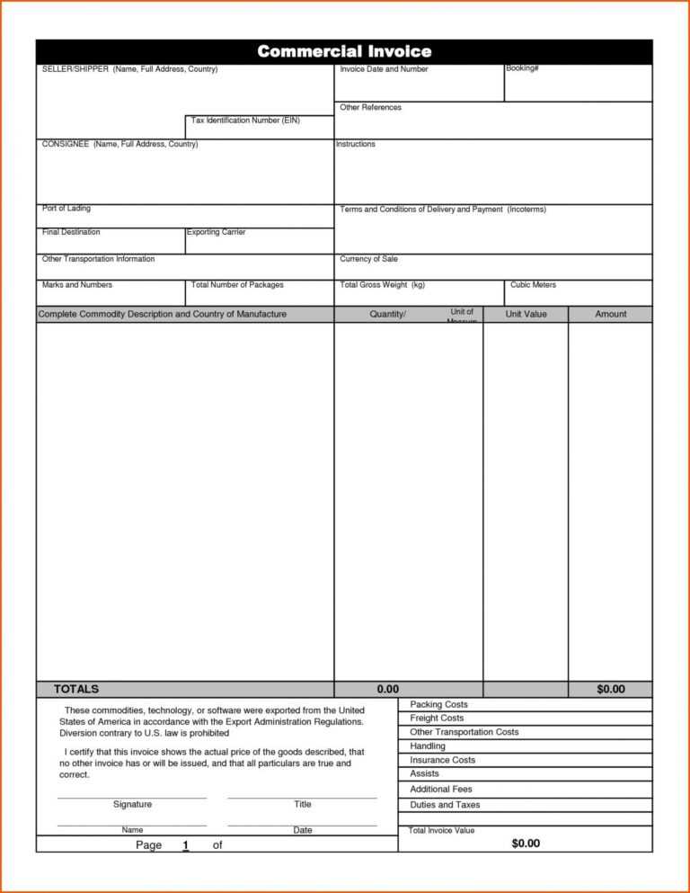 Stunning Commercial Invoice Template Word Ideas Document for Commercial ...