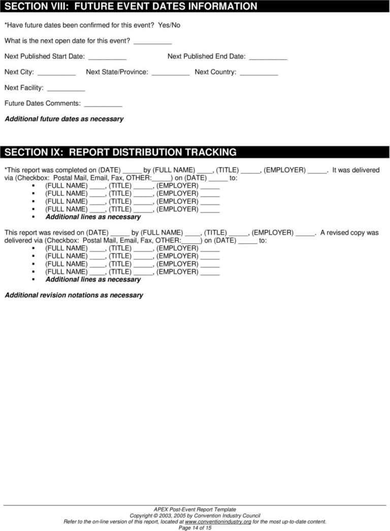 The Apex Post-Event Report Template – Pdf Free Download regarding After ...