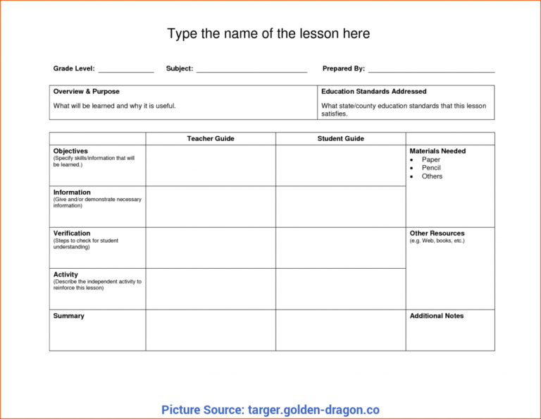 Top Blank Lesson Plan Template Nz Unit Lesson Plans Template throughout ...