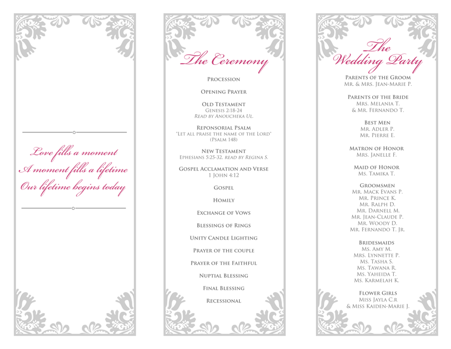 Tri Fold Wedding Program Template Free ] – Free Tri Fold In Free ...