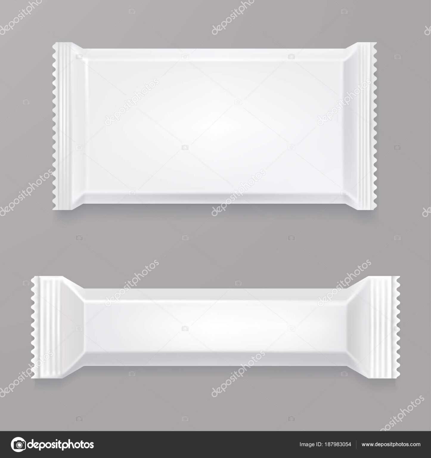 White Blank Chocolate Bar Mockup. White Polyethylene Package within ...